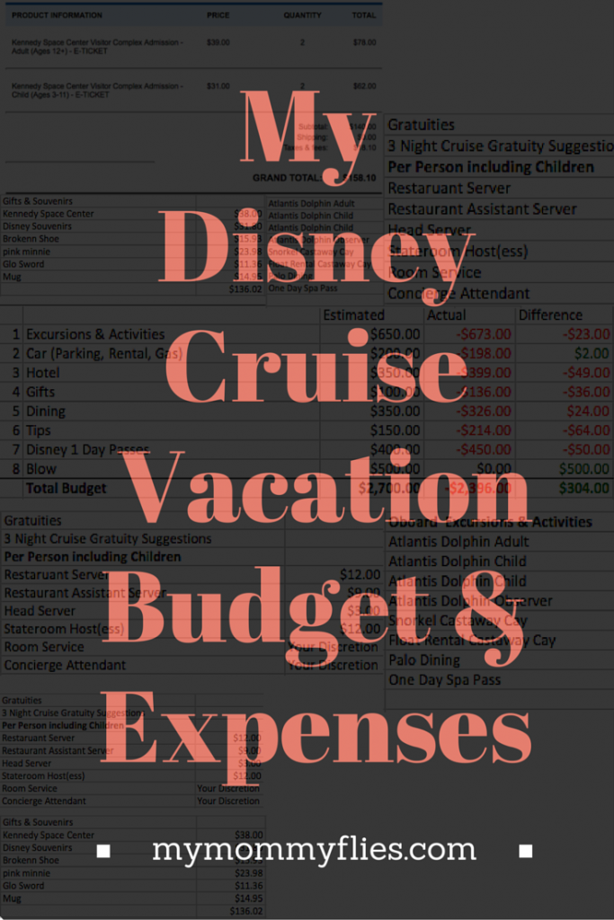My Disney Cruise Vacation Budget and Expenses - My Mommy Flies